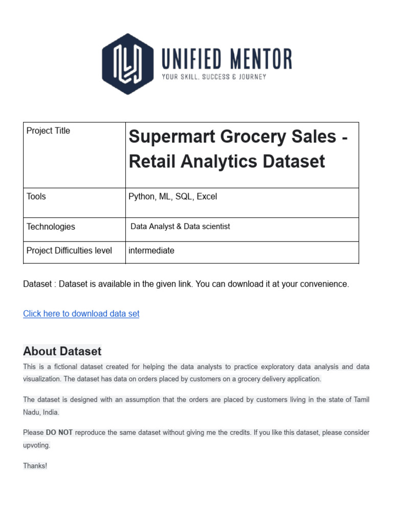 Supermart Grocery Sales - Retail Analytics Dataset - (Data Analyst ...