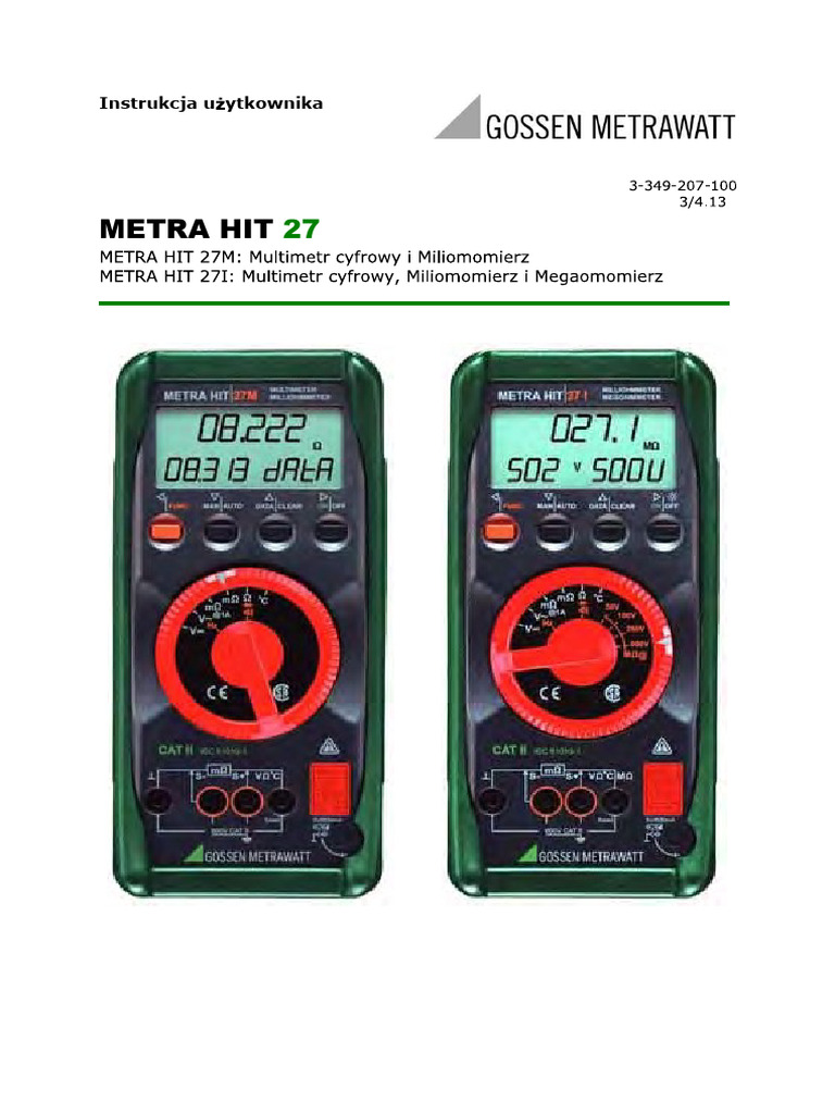 instrukcja-METRAHit 27M | PDF