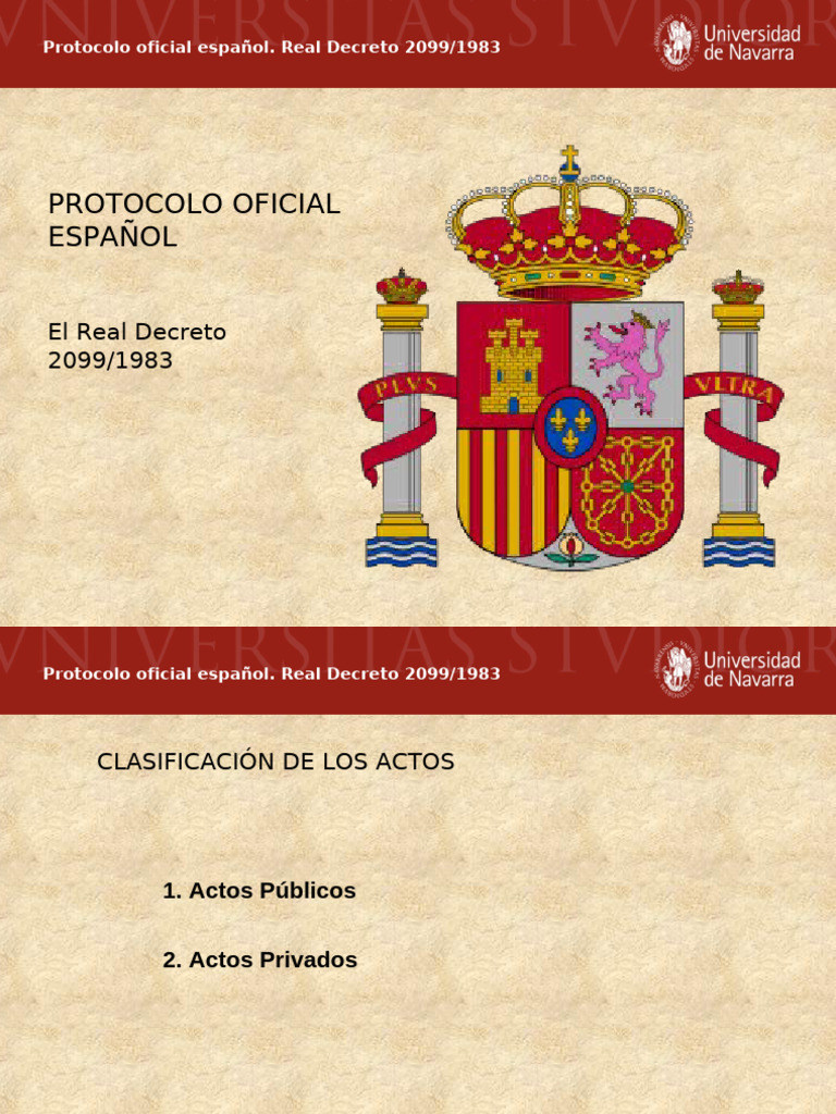Protocolo Oficial Espanol. El Real Decreto 2099-1983-2 | PDF | Oficial ...