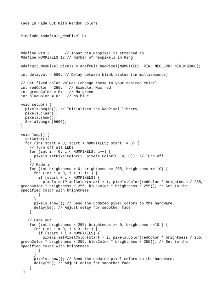 Fadein-Fadeout With Colors | PDF