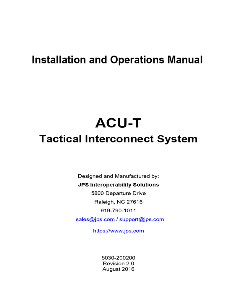 ACU T Manual 2 0 | PDF | Telephone | Computer Network