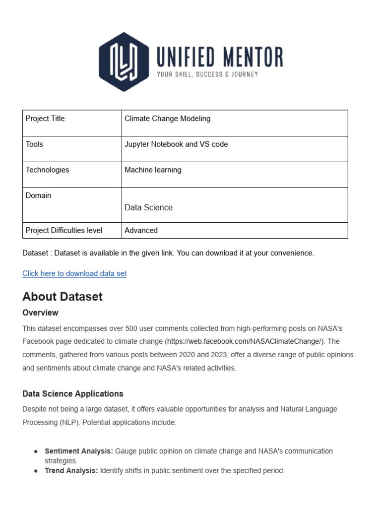 Climate Change Machine Learning Project | PDF | Climate | Prediction