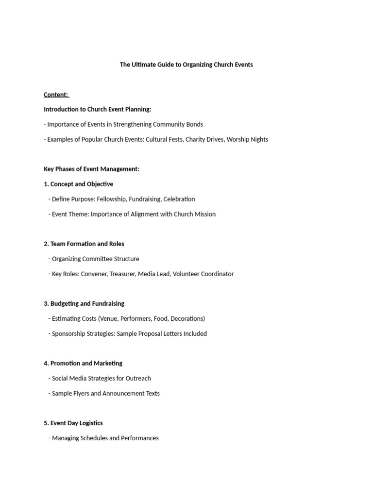Church Event Planning Made Easy | PDF | Career & Growth | Business