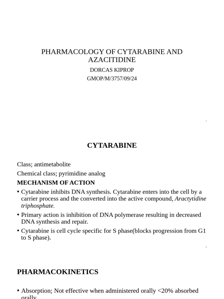 Cytarabine Azacitidine | PDF | Biotechnology | Drugs