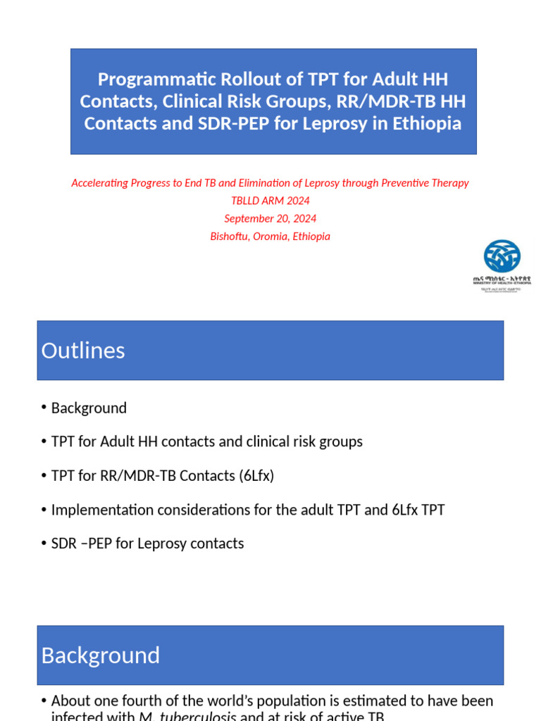 TPT Implementation for TB and Leprosy in Ethiopia | PDF | Tuberculosis ...