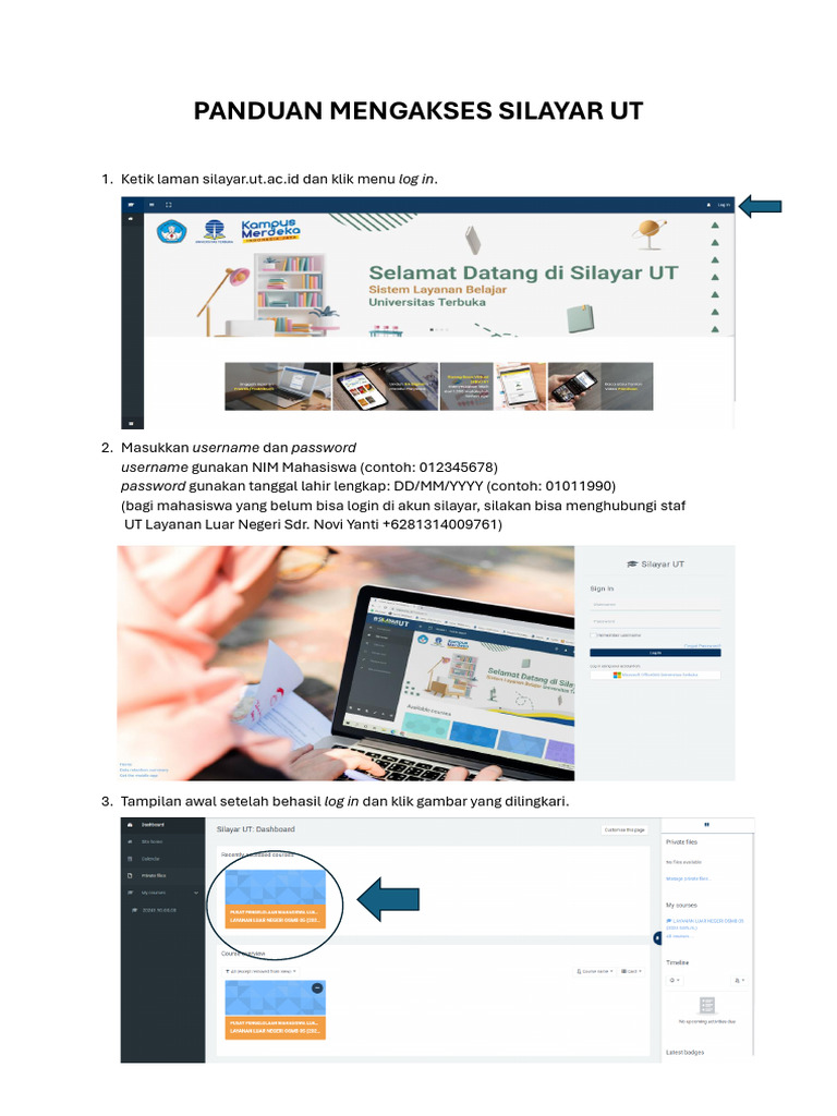Panduan Mengakses Silayar Ut | PDF