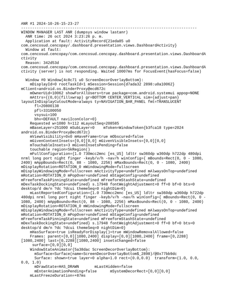 Dumpsys ANR WindowManager | PDF | Desktop Environment | Software