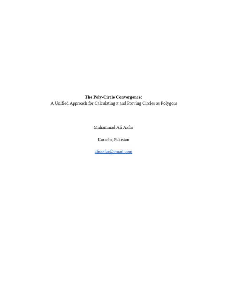 The Poly-Circle Convergence | PDF | Pi | Circle
