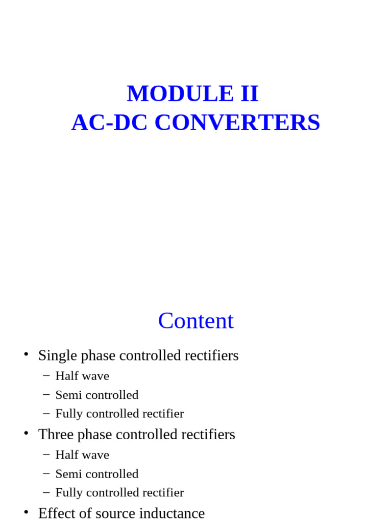 Power Electronics: AC-DC Converters | PDF | Rectifier | Electromagnetism