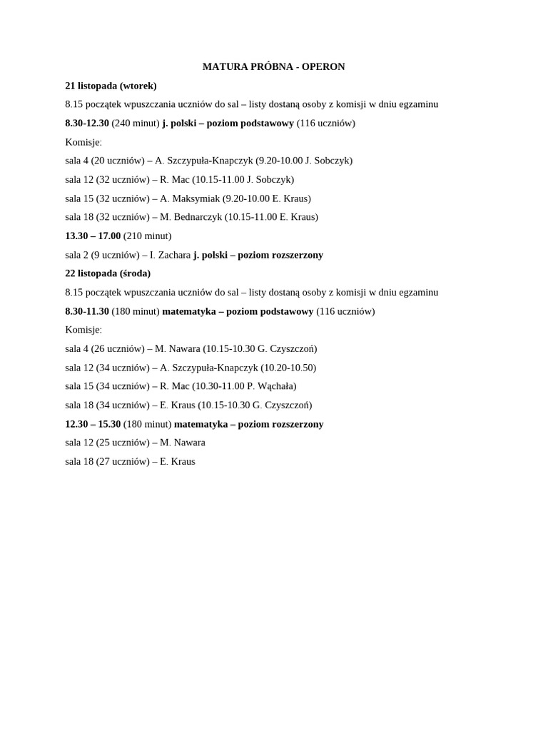 Matura Próbna Operon | PDF