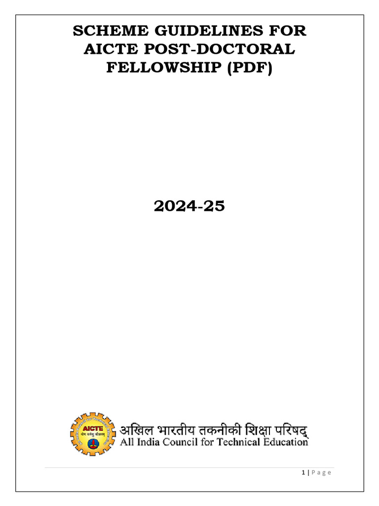 AICTE PDF Scheme Guidelines | PDF | Doctor Of Philosophy | Interdisciplinarity