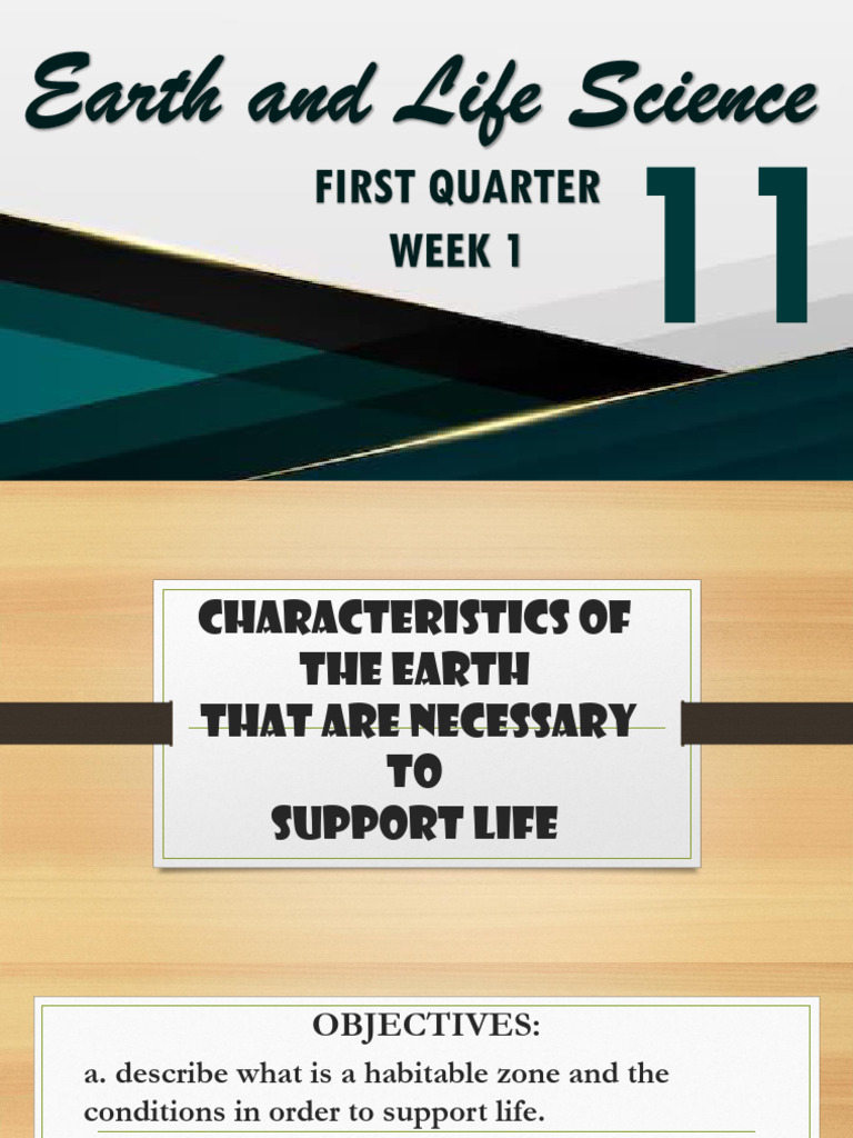 Els Day 1 Conditions For Life To Exist | PDF | Planets | Solar System