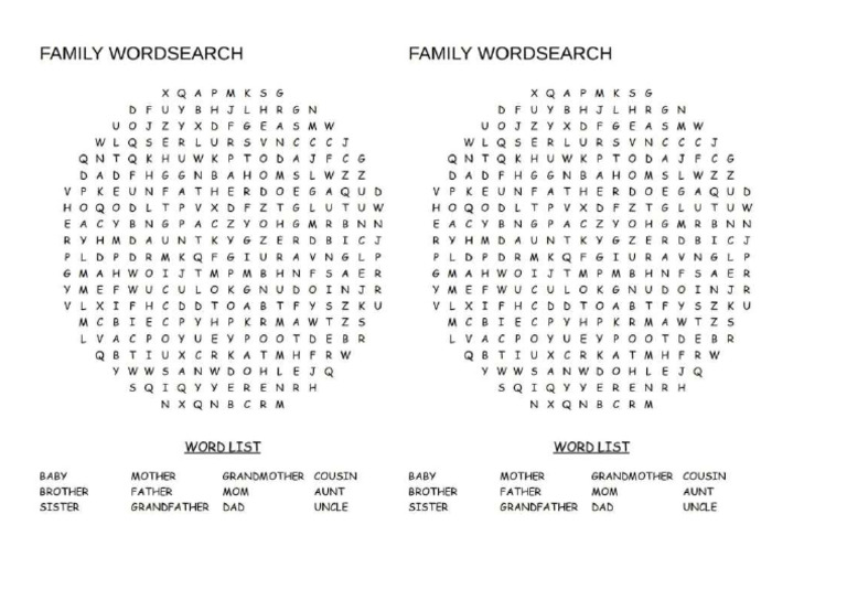 Family Wordsearch 2 | PDF