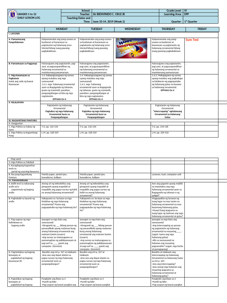EPP 4 - Q1 - W2 DLL New | PDF