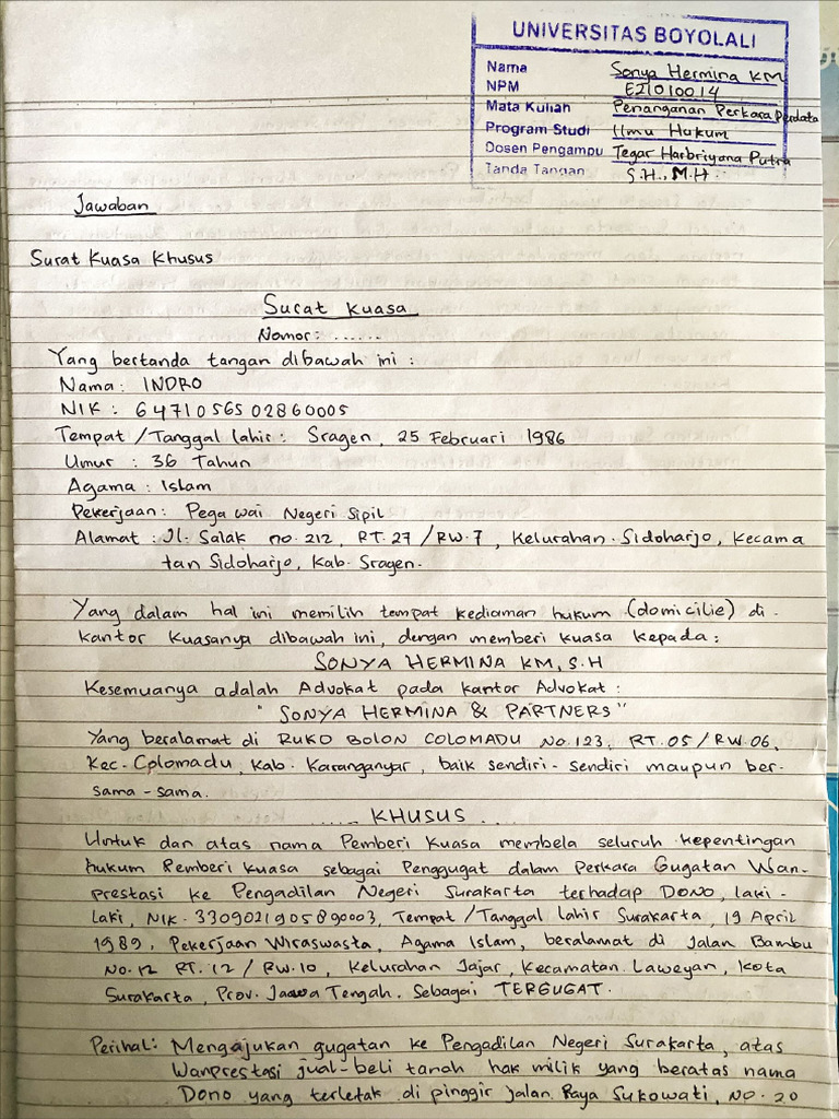 Uts PP Perdata | PDF