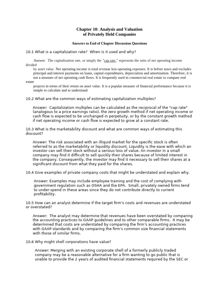 Valuation Insights for Private Companies | PDF | Business Valuation ...