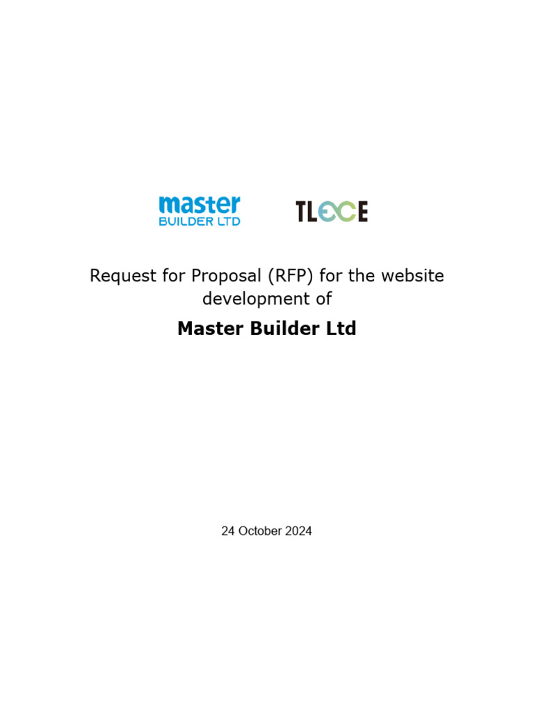 RFP Master Builders Website | PDF | Web Development
