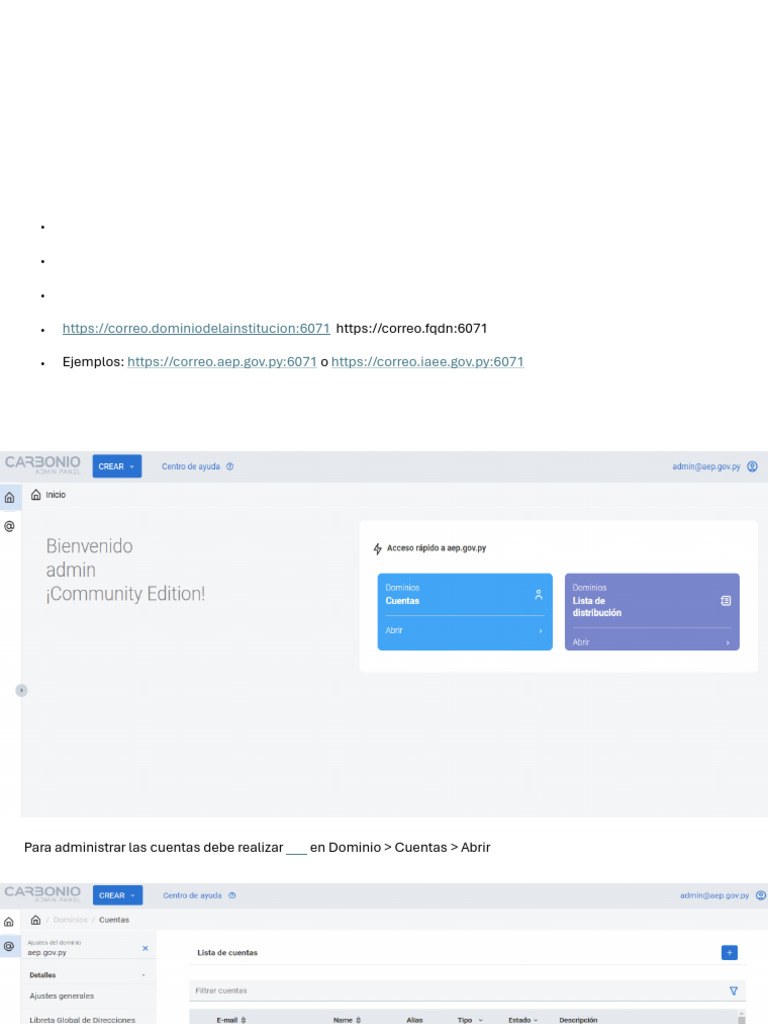 Manual Admin Carbonio | PDF | Contraseña | Usuario (informática)