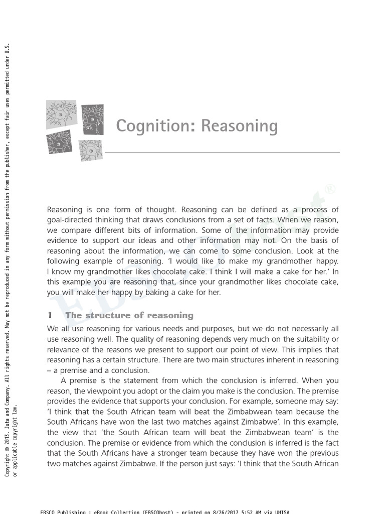 Ch02 - Cognition - Reasoning | PDF | Reason | Deductive Reasoning