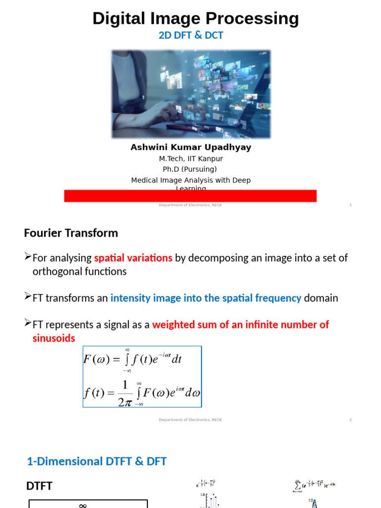 Lecture 13 2d Dft Dct Pdf Discrete Fourier Transform Signal