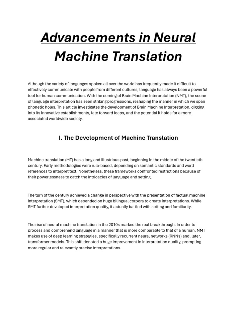 Advancements in Neural Machine Translation | PDF | Translations | Quantum Computing