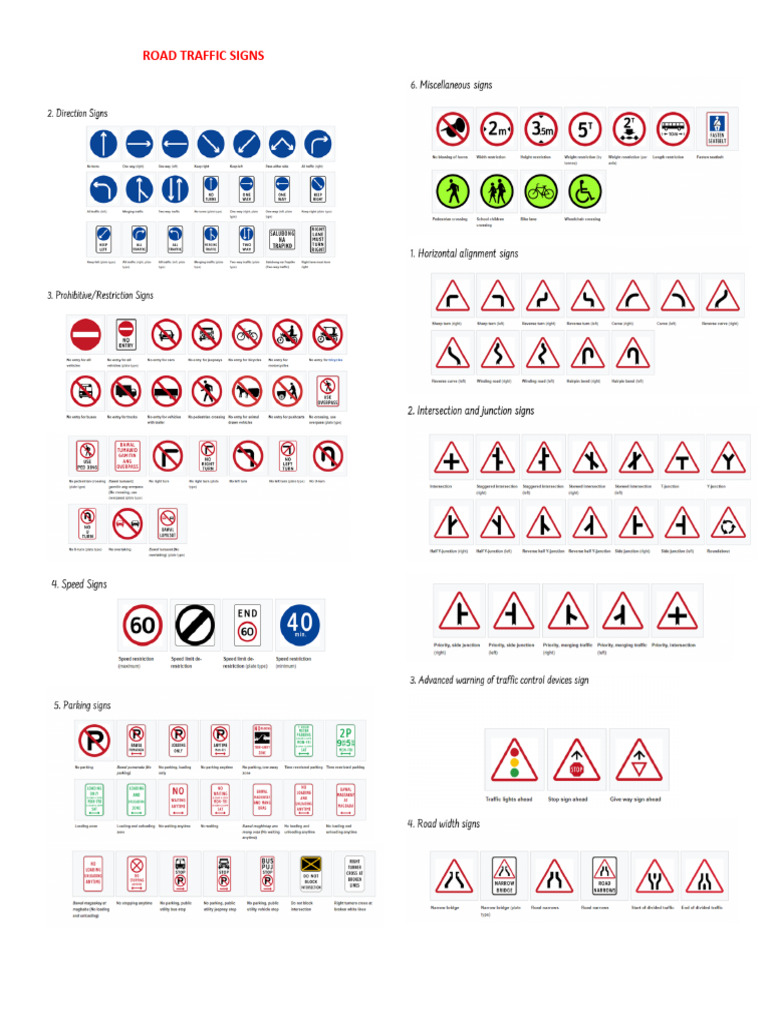 Road Traffic Signs | PDF | Traffic | Road