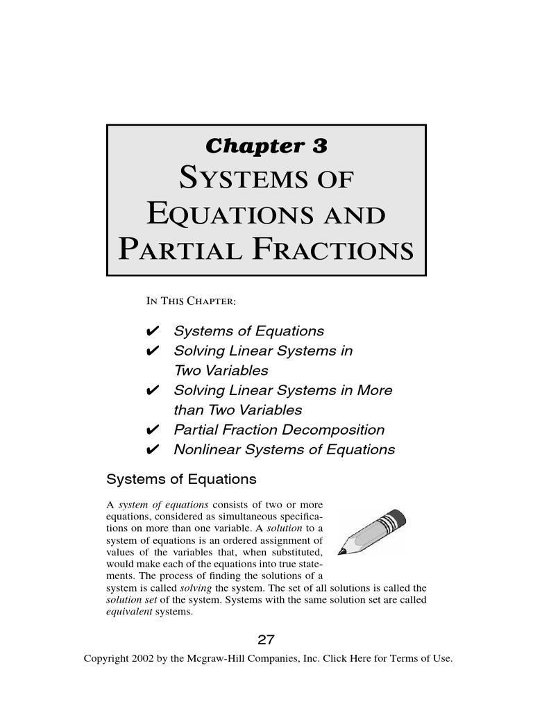 Easy Outline of Precalculus - (Chapter 3 Systems of Equations and ...