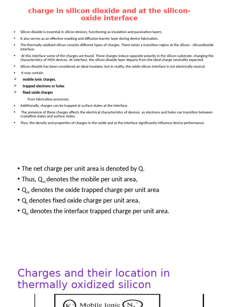 Silicon Dioxide Interface Charges | PDF | Electric Current | Ion