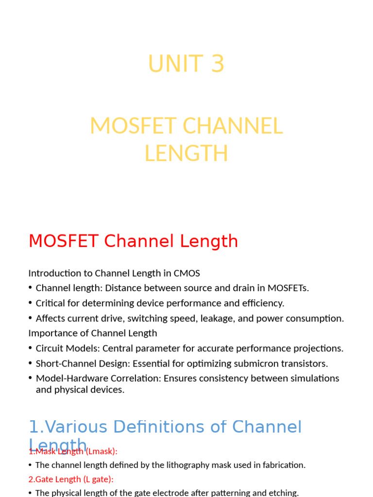 CMOS Channel Length Insights | PDF | Mosfet | Field Effect Transistor