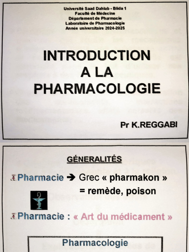 1 Introduction À La Pharmacologie | PDF