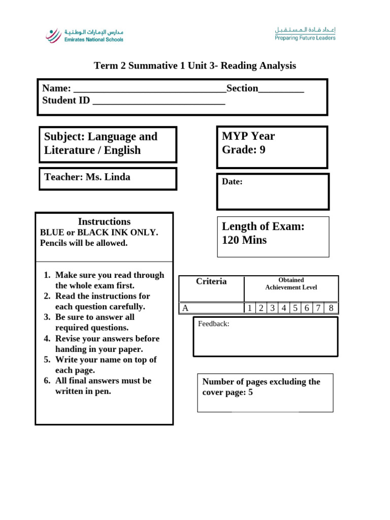 Term 2 Summative 1 Unit 3 | PDF | Argument | Reason