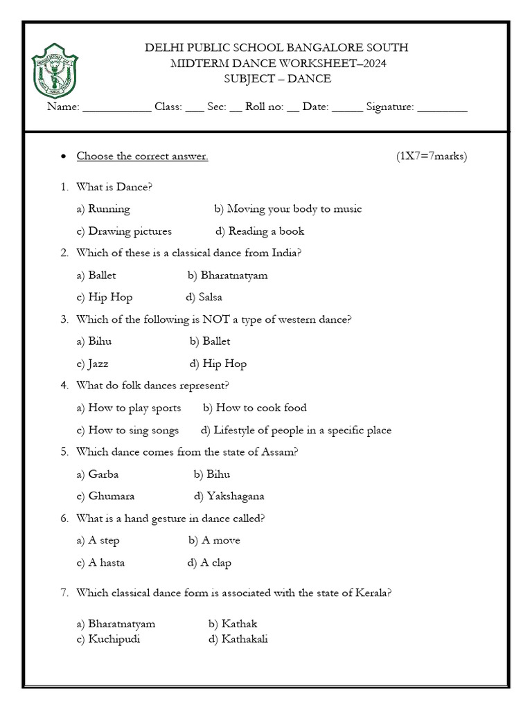 GR 3 Midterm Dance Worksheet 2024 | PDF | Language Arts & Discipline ...