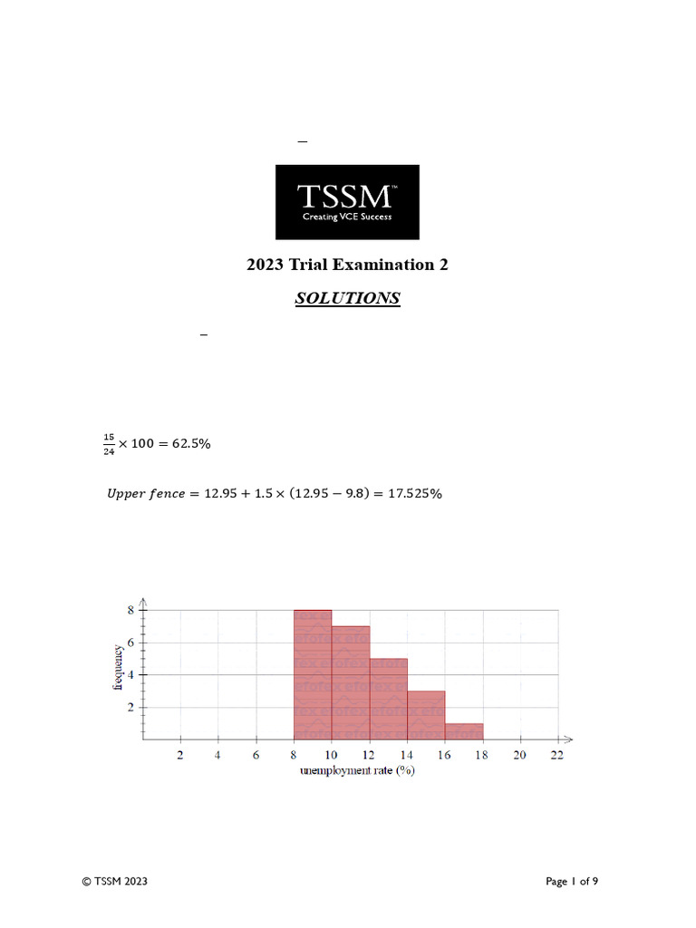 2023 General Mathematics Exam Solutions | PDF | Outlier | Median
