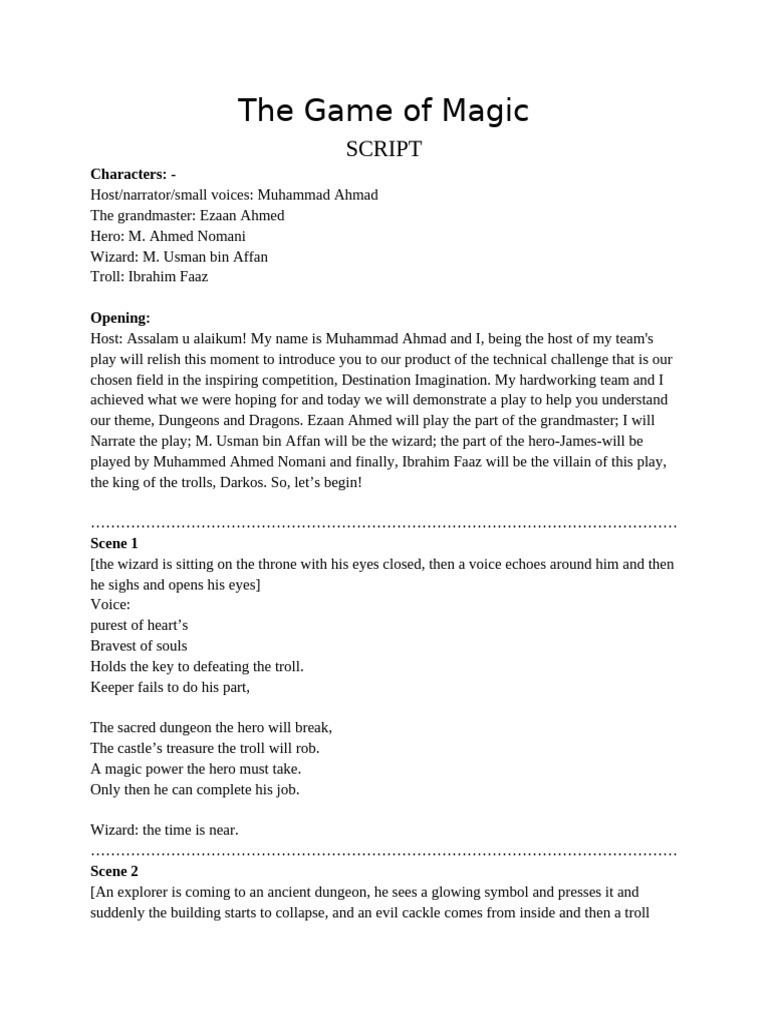 Dungeons and Dragons Play Script | PDF | Magician (Fantasy)