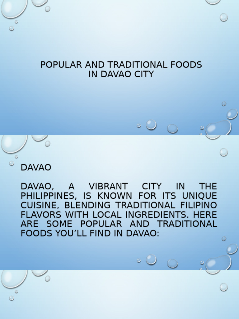 Popular and Traditional Foods in Davao City Philippine Popular Culture ...