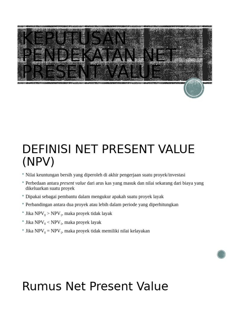 Keputusan Pendekatan Net Present Value | PDF | Hukum