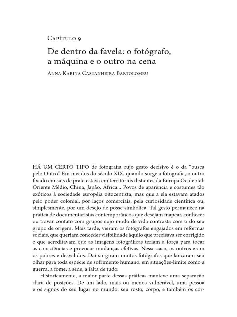 De Dentro Da Favela - Anna Bartolomeu | PDF | Câmera | Etnografia