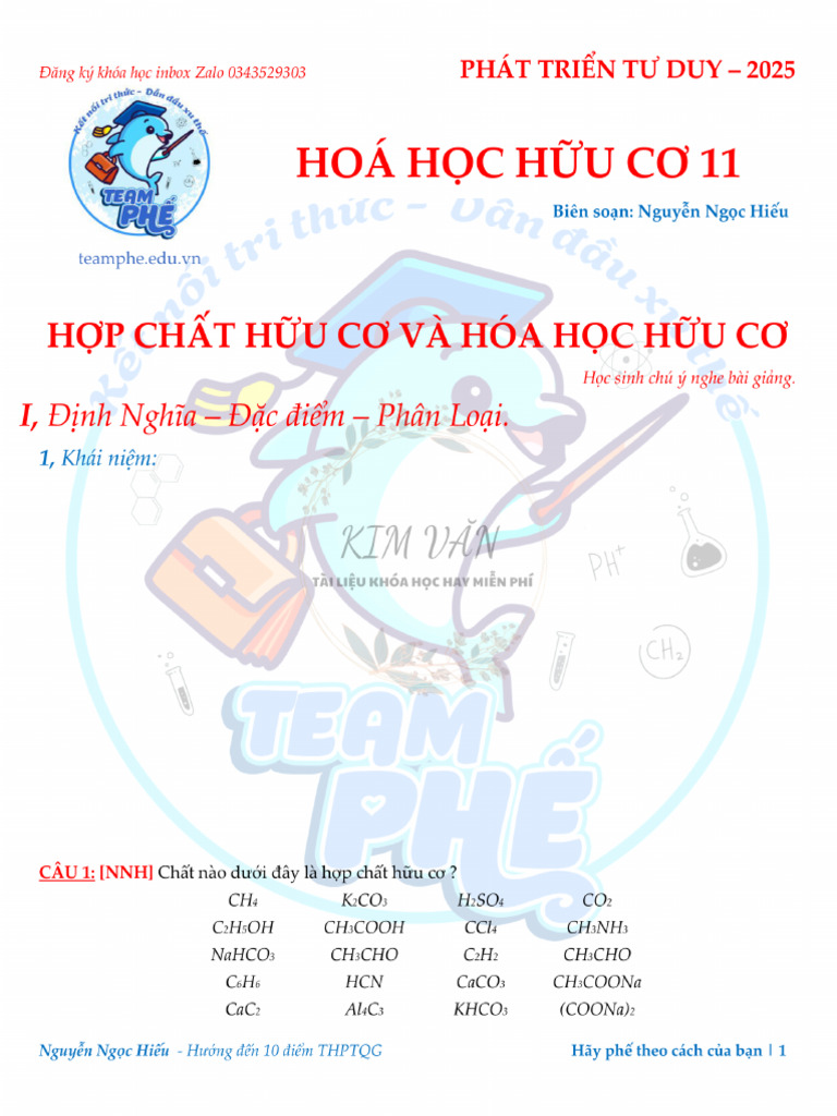 Buoi 1 Hop Chat Huu Co Va Hoa Hoc Huu Co | PDF