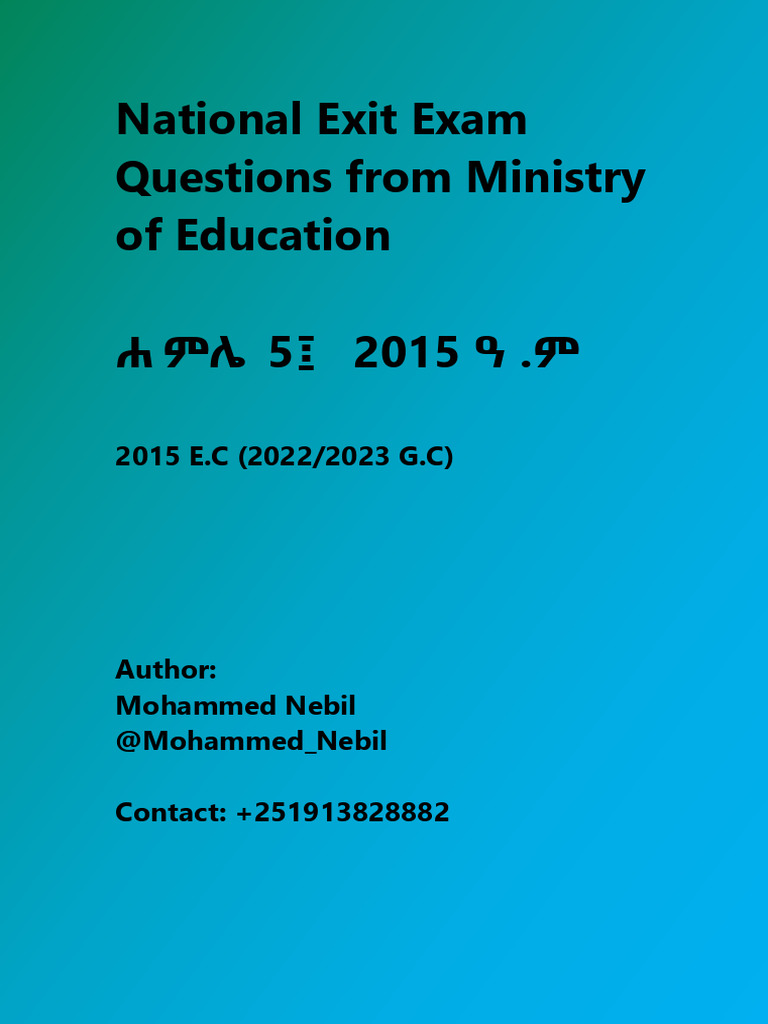 National Exit Exam Questions (1-20) | PDF | C++ | Computer Science