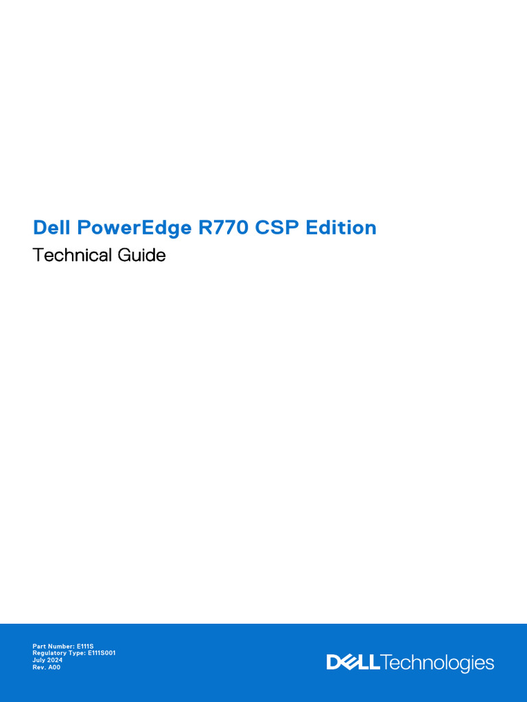 Dell PowerEdge R770 CSP Edition | PDF | Solid State Drive | Computer ...