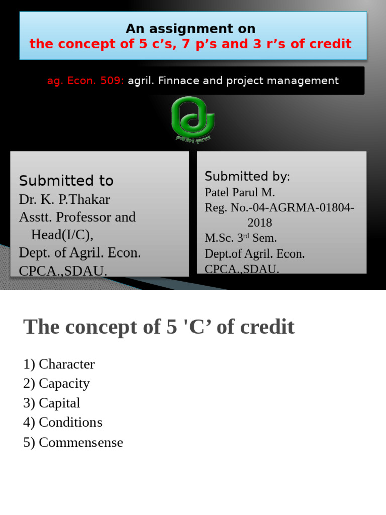 5C's, 7 P's and 3 R's of Credit | PDF | Loans | Credit