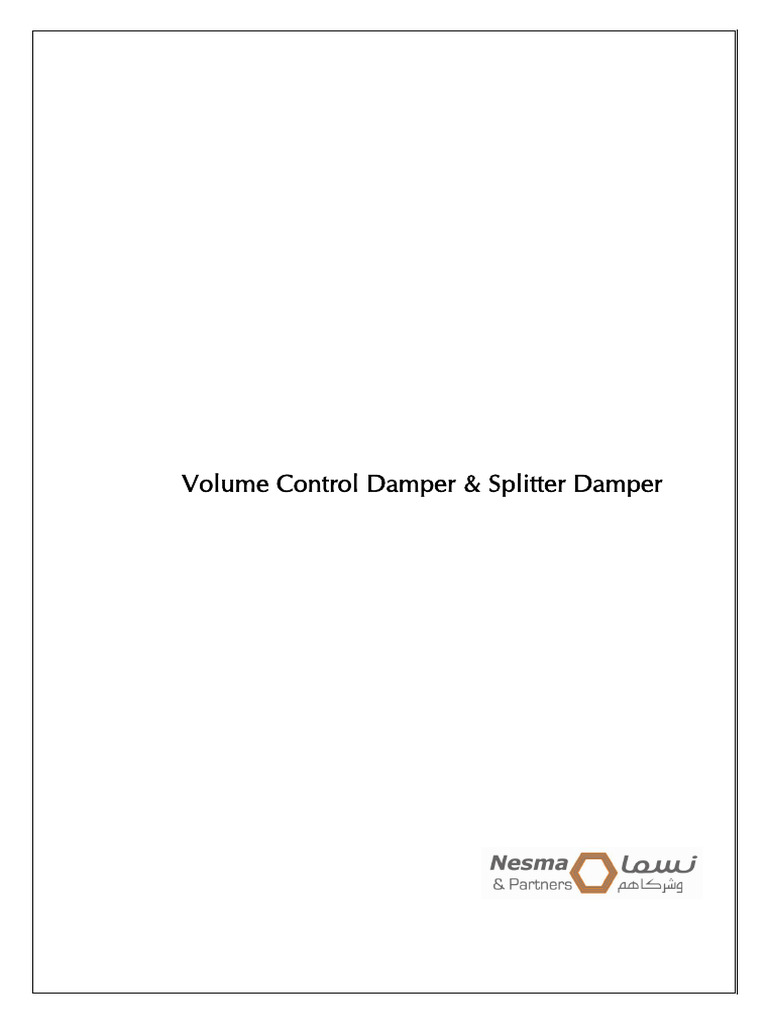 6.0- Volume Control Damper & Splitter Damper | PDF | Duct (Flow ...