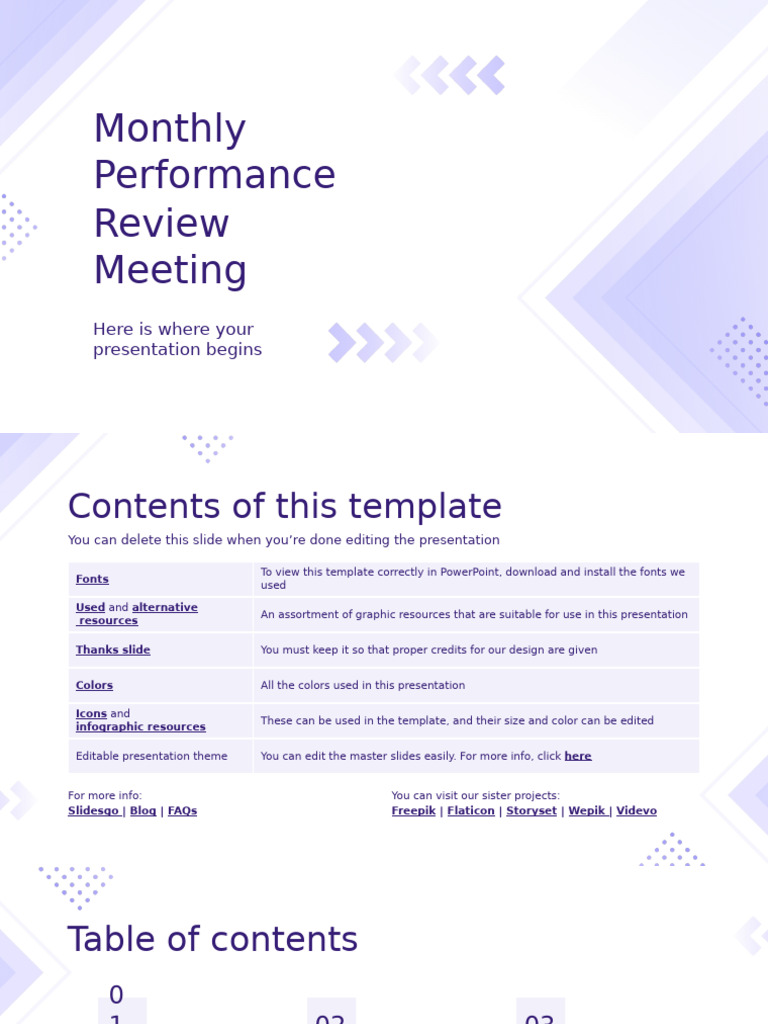 Monthly Performance Review Meeting by Slidesgo | PDF | Planets | Saturn