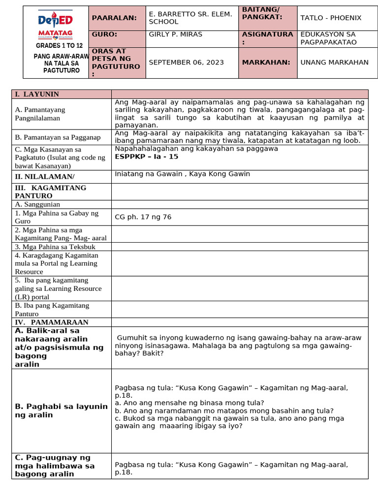Esp 3 q1 w2 Day 2 | PDF