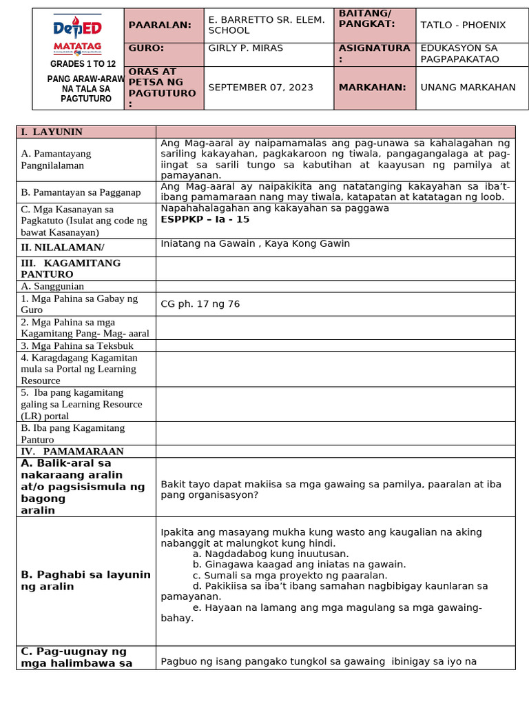 Esp 3 q1 w2 Day 3 | PDF