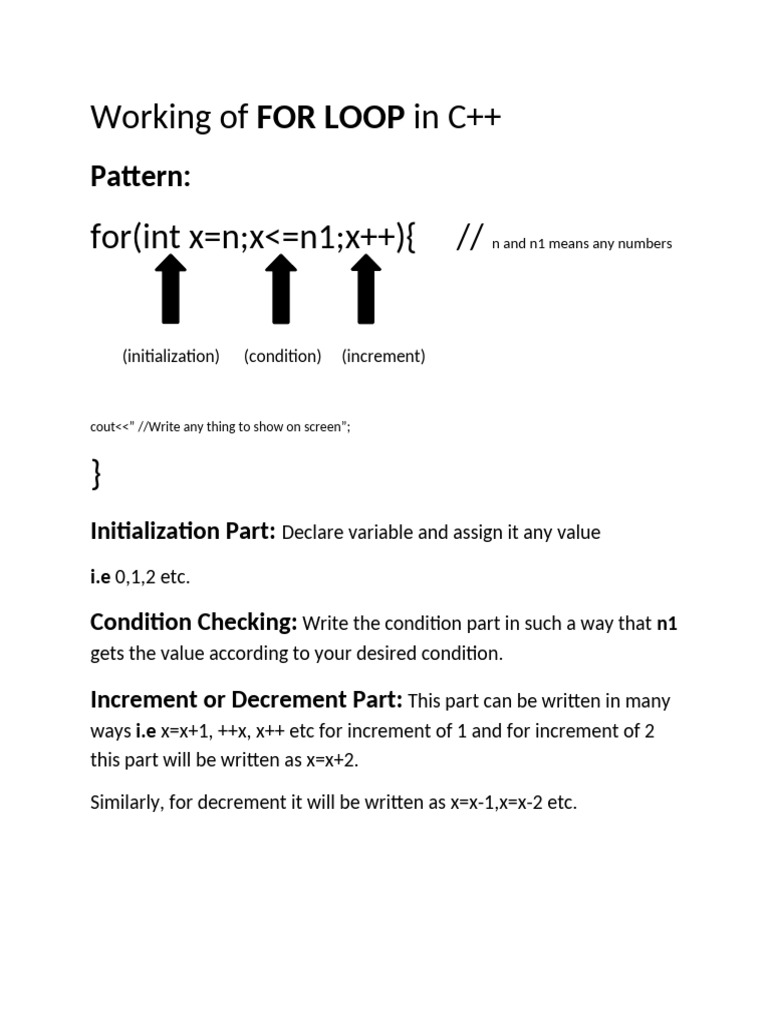 Understanding For Loops in C++ | PDF