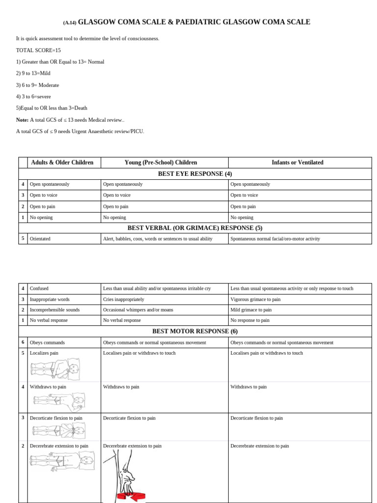 GCS by Hafeez (Revised) | PDF | Pain | Symptoms And Signs