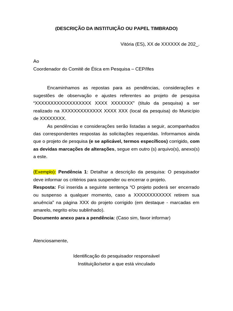 Modelo Carta Resposta | PDF | Tecnologia e Engenharia