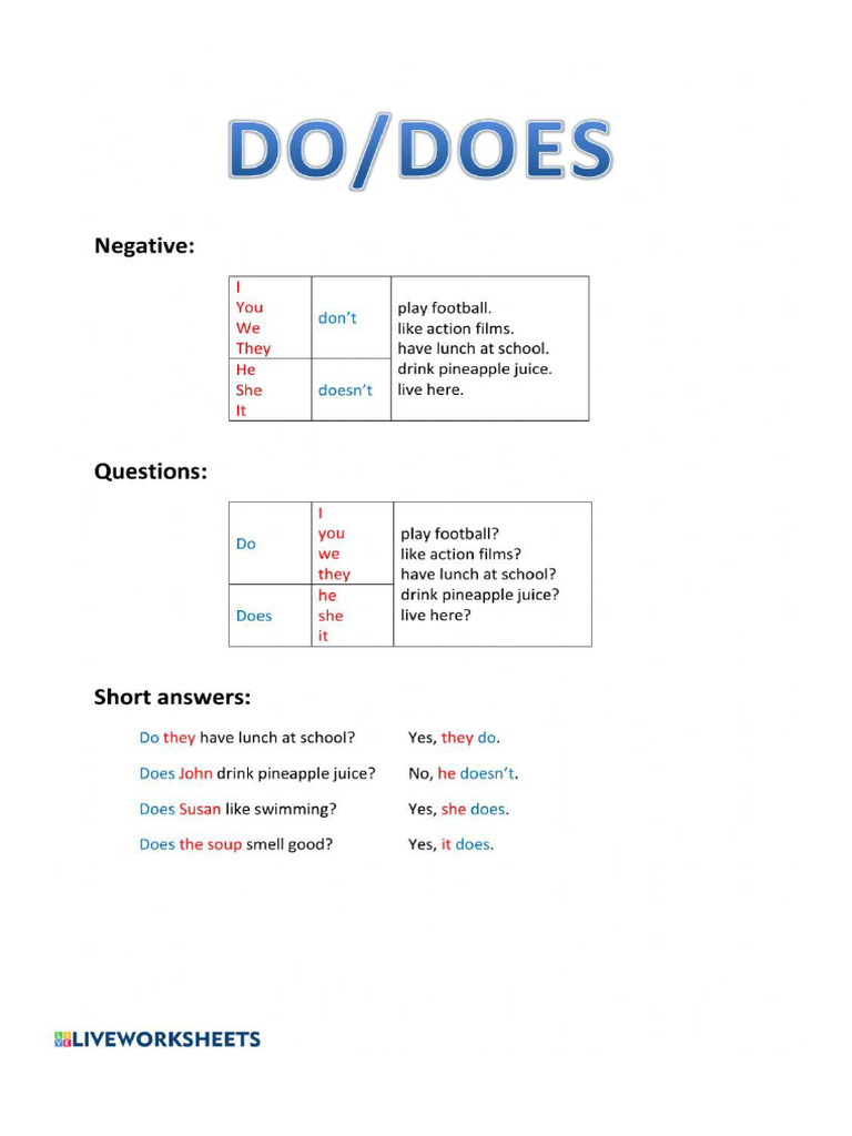 Do Does | PDF