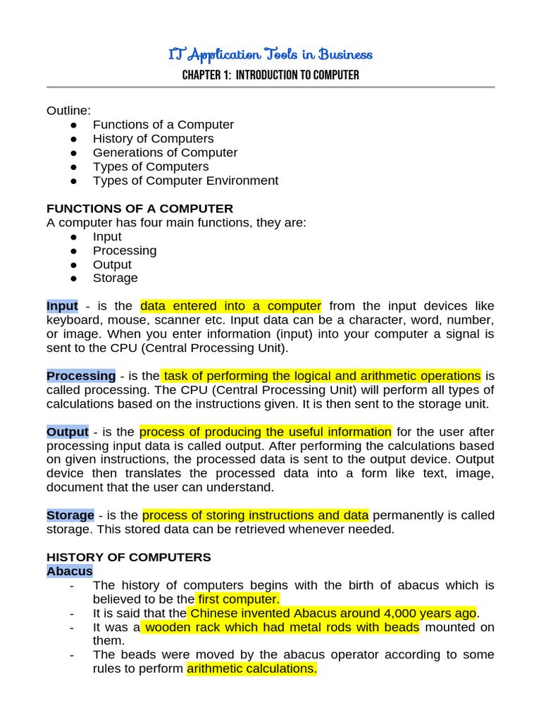 IT - Chapter 1 | PDF | Input/Output | Integrated Circuit